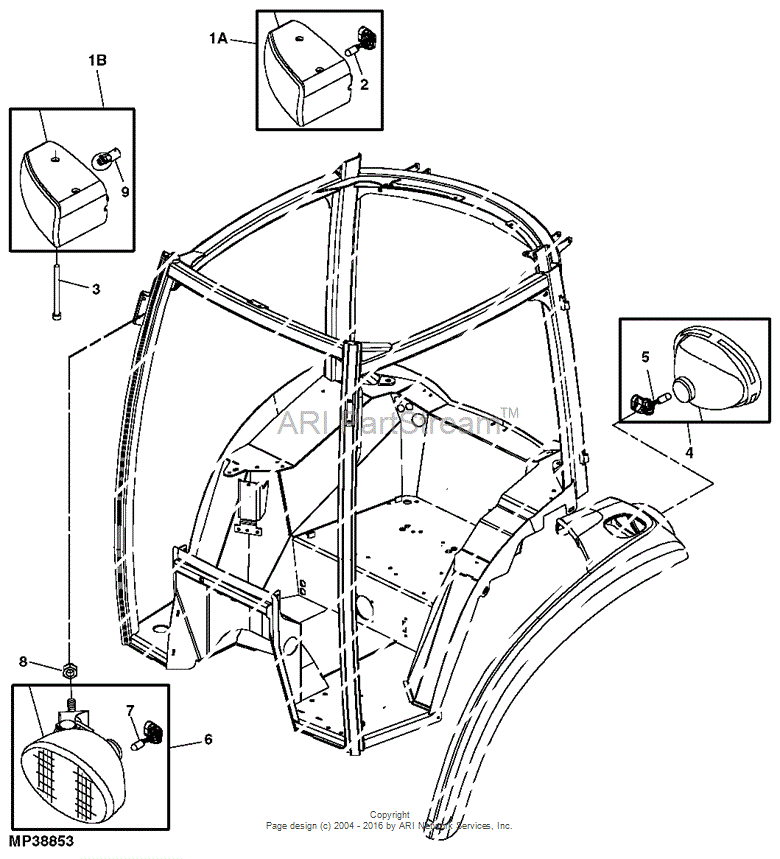 MIA10111 BACK LIGHT made to fit JOHN DEERE