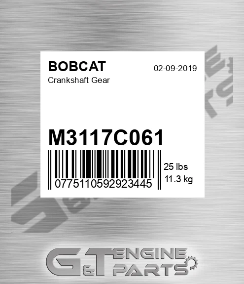 M3117C061 Crankshaft Gear made to fit BOBCAT 1006-60 / 6.601 / T6.601 ...