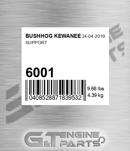 6001 SUPPORT made to fit BUSHHOG KEWANEE | Price: $0.67