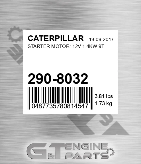 290-8032 STARTER MOTOR 12V 1.4KW made to fit CATERPILLAR | LTD ...