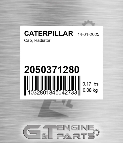 205-03-71280 Cap, Radiator made to fit Caterpillar | Price: $17.91.