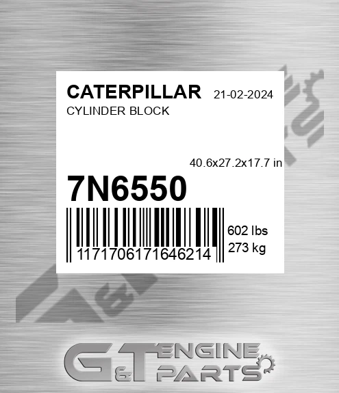 7N6550 Cylinder Block made to fit Caterpillar | Price: $3,520.31.