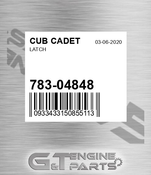 783-04848 LATCH made to fit CUB CADET | WARRANTY | Price: $14.62