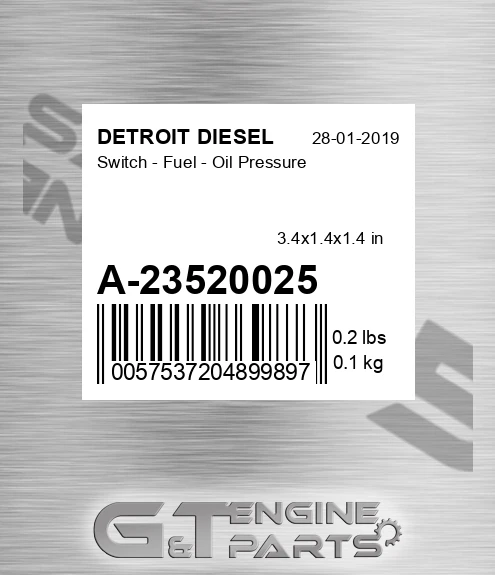 A-23520025 Switch - Fuel/Oil Pressure DETROIT DIESEL | WARRANTY | Price ...