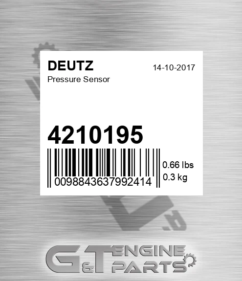 4210195 Pressure Sensor made to fit Deutz | Price: $59.17.