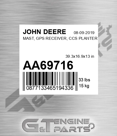 AA69716 MAST, GPS RECEIVER, CCS PLANTER made to fit JOHN DEERE | Price ...