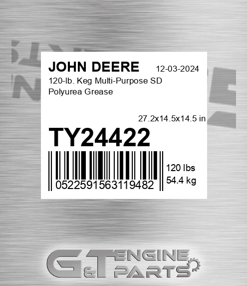 TY24422 120-lb. Keg Multi-Purpose SD Polyurea Grease made to fit JOHN ...