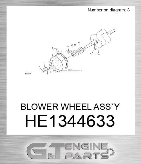 HE134-4633 BLOWER WHEEL ASS`Y made to fit JOHN DEERE | LTD. WARRANTY | Price: $1,747