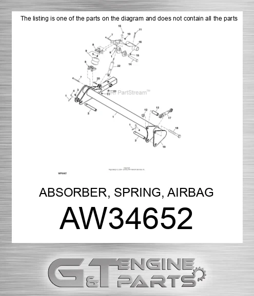 AW34652 ABSORBER, SPRING, AIRBAG made to fit JOHN DEERE | Price: $886.87