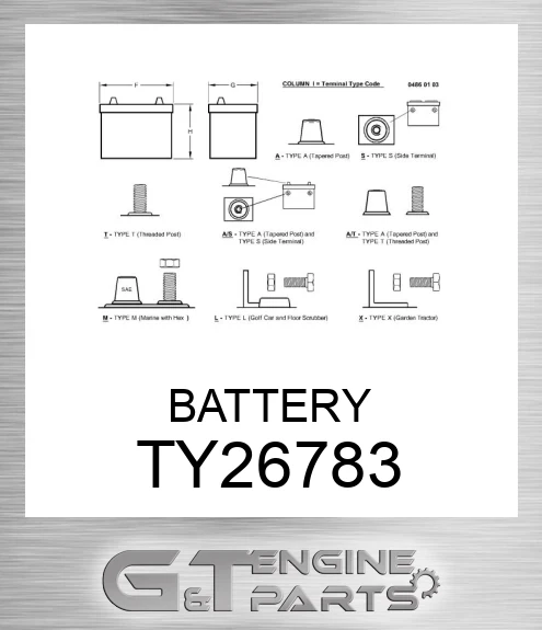 TY26783 BATTERY made to fit JOHN DEERE | Price: $458.79