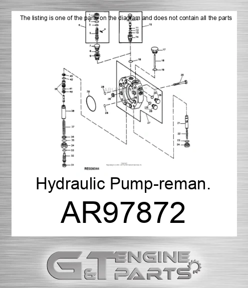 AR97872 Hydraulic Pump-reman. made to fit JOHN DEERE | Price: $1,510