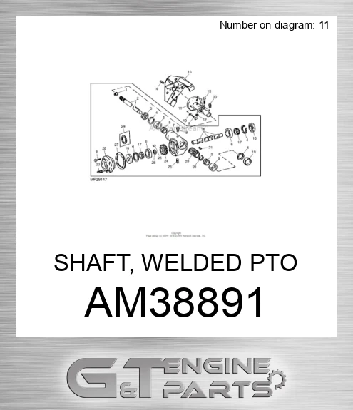 AM38891 SHAFT, WELDED PTO made to fit JOHN DEERE | WARRANTY | Price ...