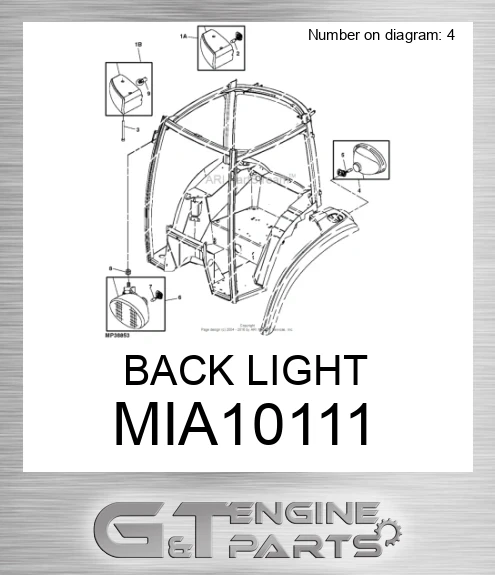MIA10111 BACK LIGHT made to fit JOHN DEERE