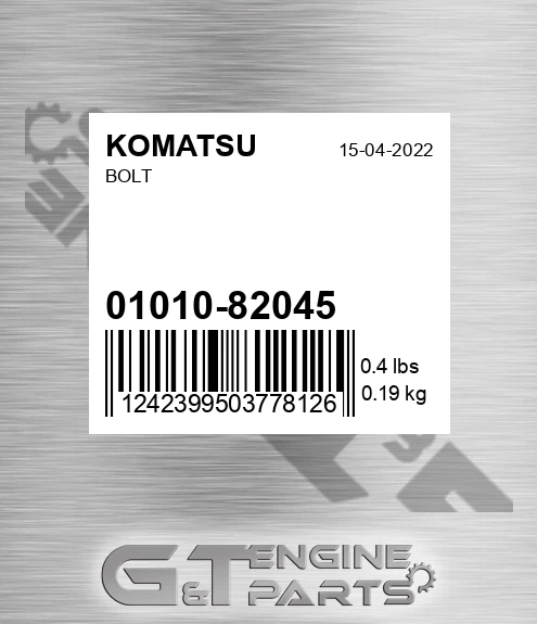 01010-82045 Bolt made to fit Komatsu | Price: $4.98.