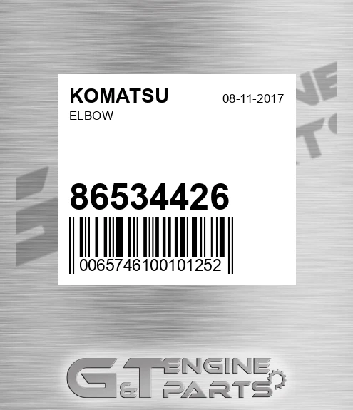 86534426 ELBOW made to fit KOMATSU | Price: $6.05