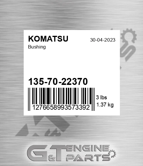 135-70-22370 Bushing made to fit Komatsu | SAME AS KOMATSU WARRANTY ...
