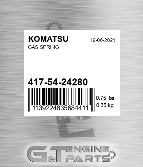 417-54-24280 GAS SPRING made to fit KOMATSU | Price: $155.94
