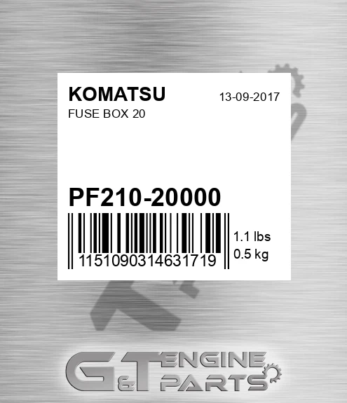 PF210-20000 FUSE BOX 20 made to fit KOMATSU | Price: $192.43