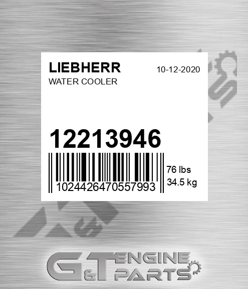 12213946 WATER COOLER made to fit LIEBHERR | Price: $2,924