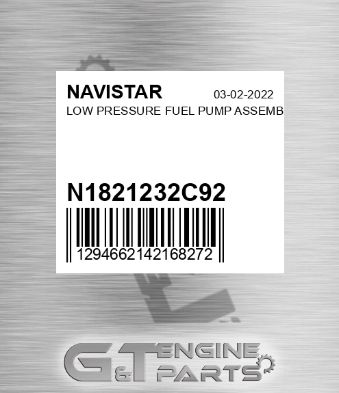 N1821232C92 LOW PRESSURE FUEL PUMP ASSEMBLY made to fit NAVISTAR ...