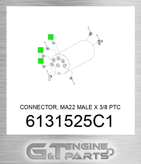 6131525C1 CONNECTOR, MA22 MALE X 3/8 PTC made to fit NAVISTAR | Price ...