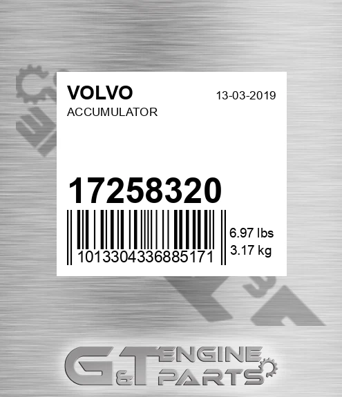 17258320 Accumulator made to fit Volvo | Price: $422.88.