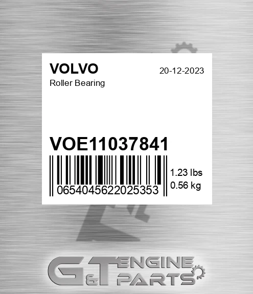 VOE11037841 Roller Bearing made to fit Volvo | Price: $136.32.