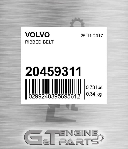 20459311 Ribbed Belt made to fit Volvo | Price: $72.75.